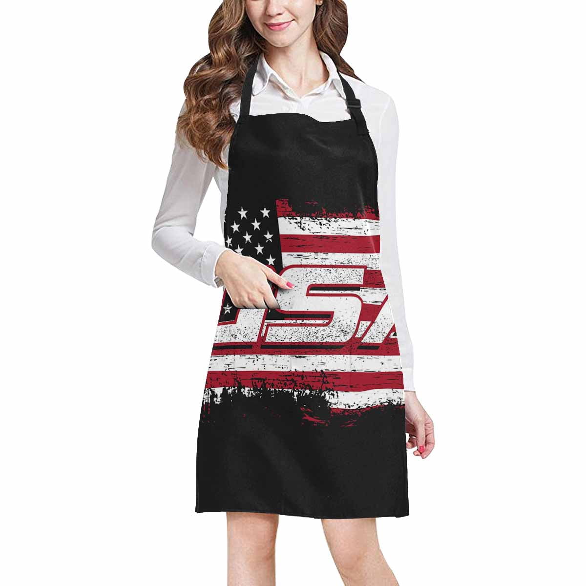SUNENAT Grunge USA Flag Vintage American Flag Unisex Adjustable Bib ...