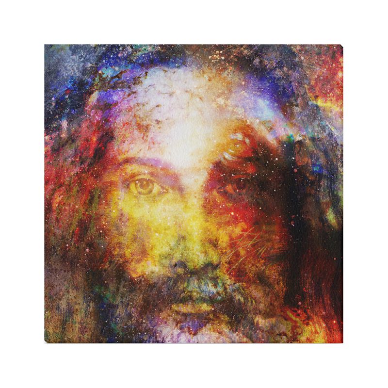 SUNENAT Jesus Christ Painting in Cosmic Galaxy Space Canvas Prints Wall ...