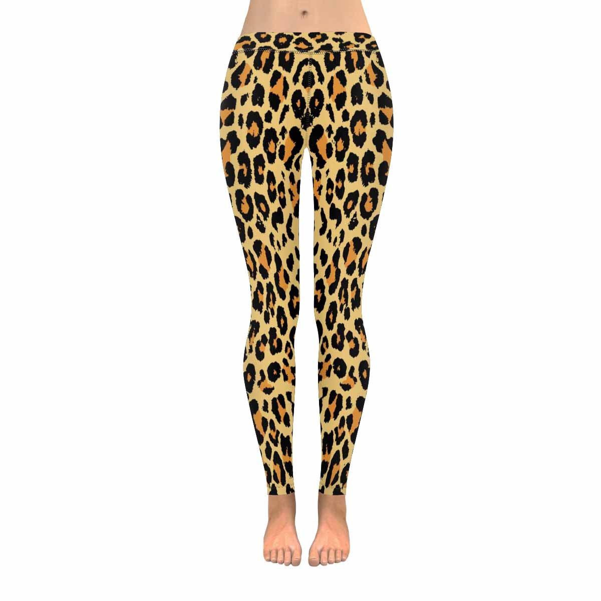SUNENAT Modern Animal Leopard Skin Print Brown Women's Capri Leggings ...