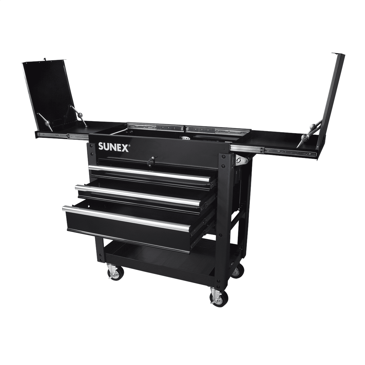 SUNEX 3 Drawer Utility Cart with Sliding Top, Black - Walmart.com