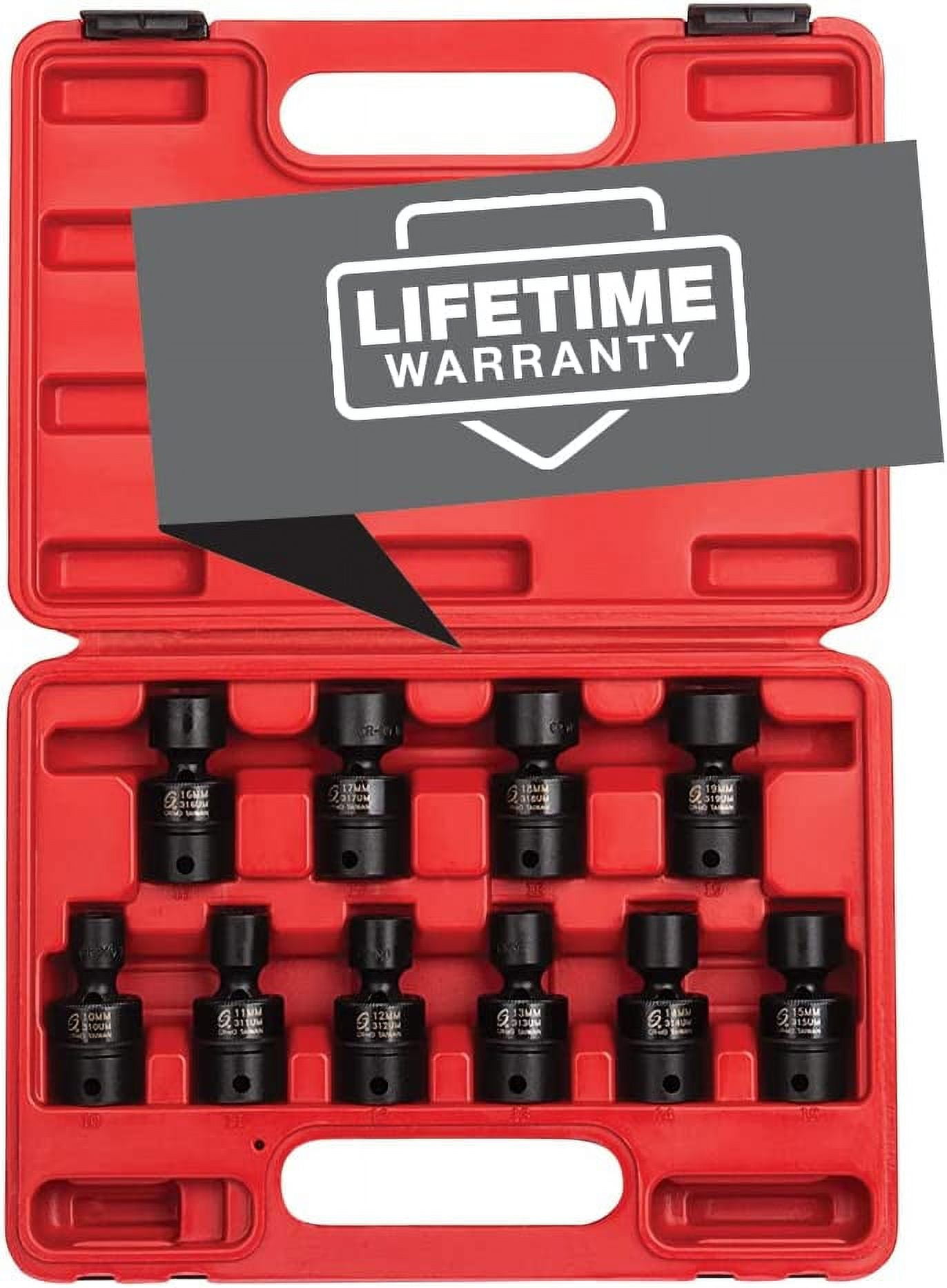 SUNEX TOOLS 3657, 3/8 Inch Drive Universal Impact Socket Set, 10-Piece ...