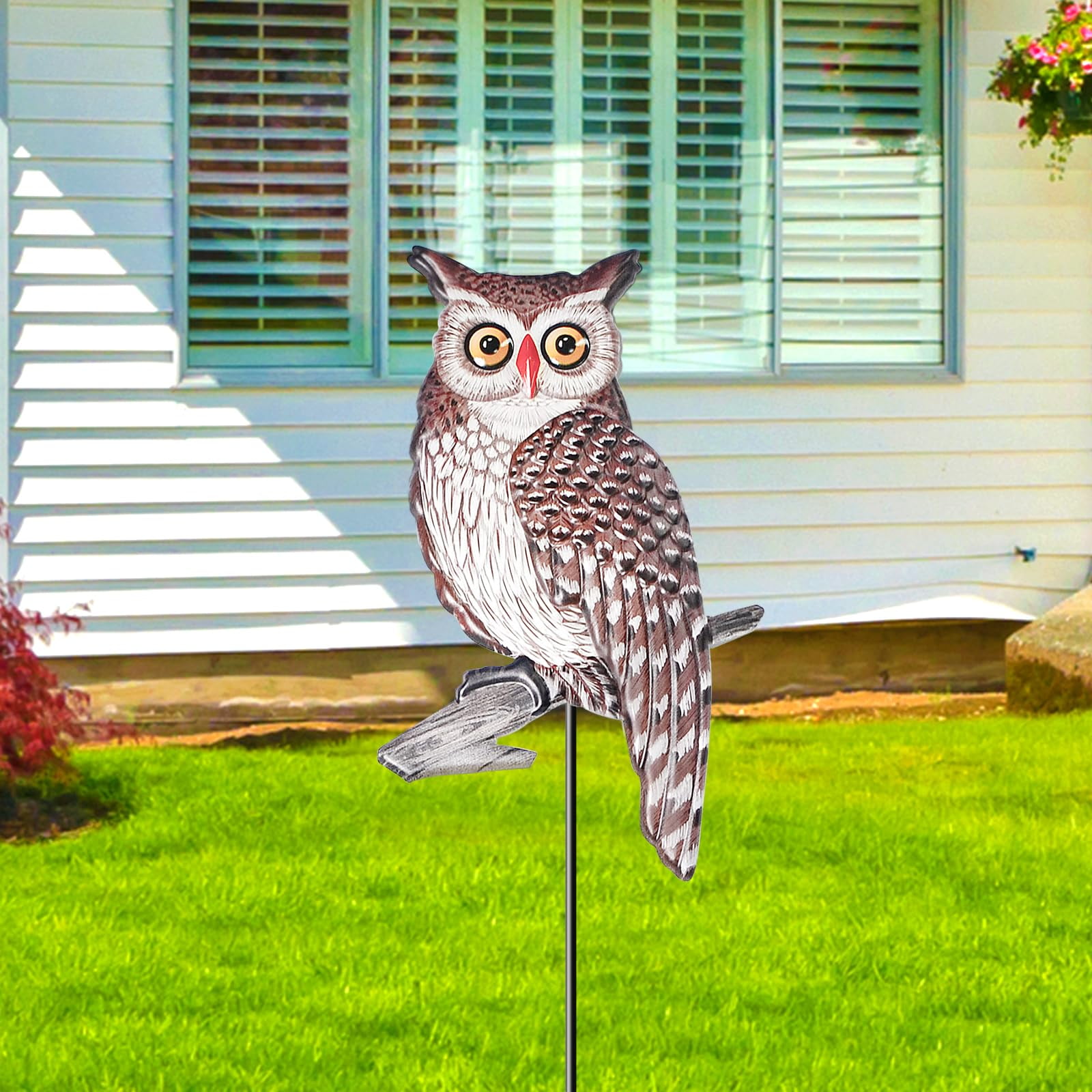 SUNFACE Owl Metal Yard OIF8 Art 16" Garden Outdoor Decoration Sign ...