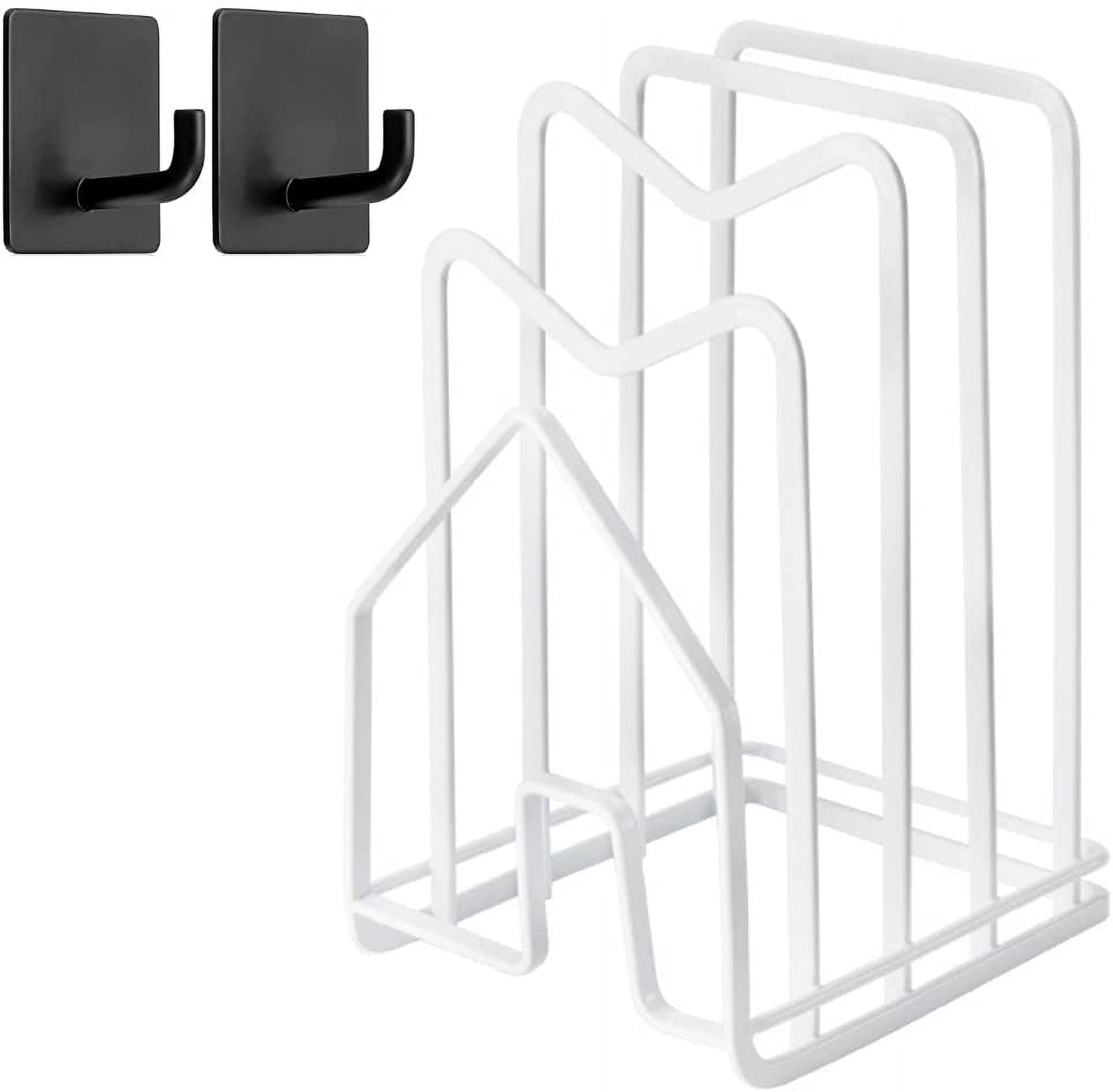 SUNFCON Cutting Board Rack w 2 Adhesive Hanging Hooks Chopping Board ...