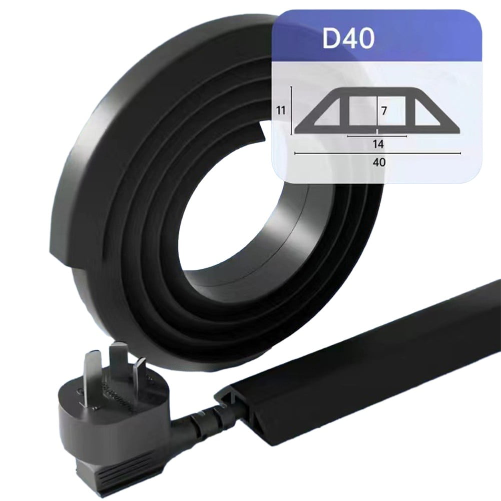 SUNFEX 100Cm Floor Cord Cover Self-Adhesive Cord Protector Extension ...
