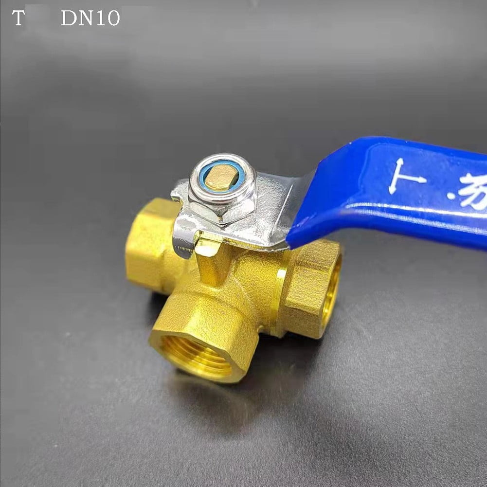 SUNFEX 1Pc 3 Way Brass Ball Valve L/T Bore Home Garden Home Improvement ...