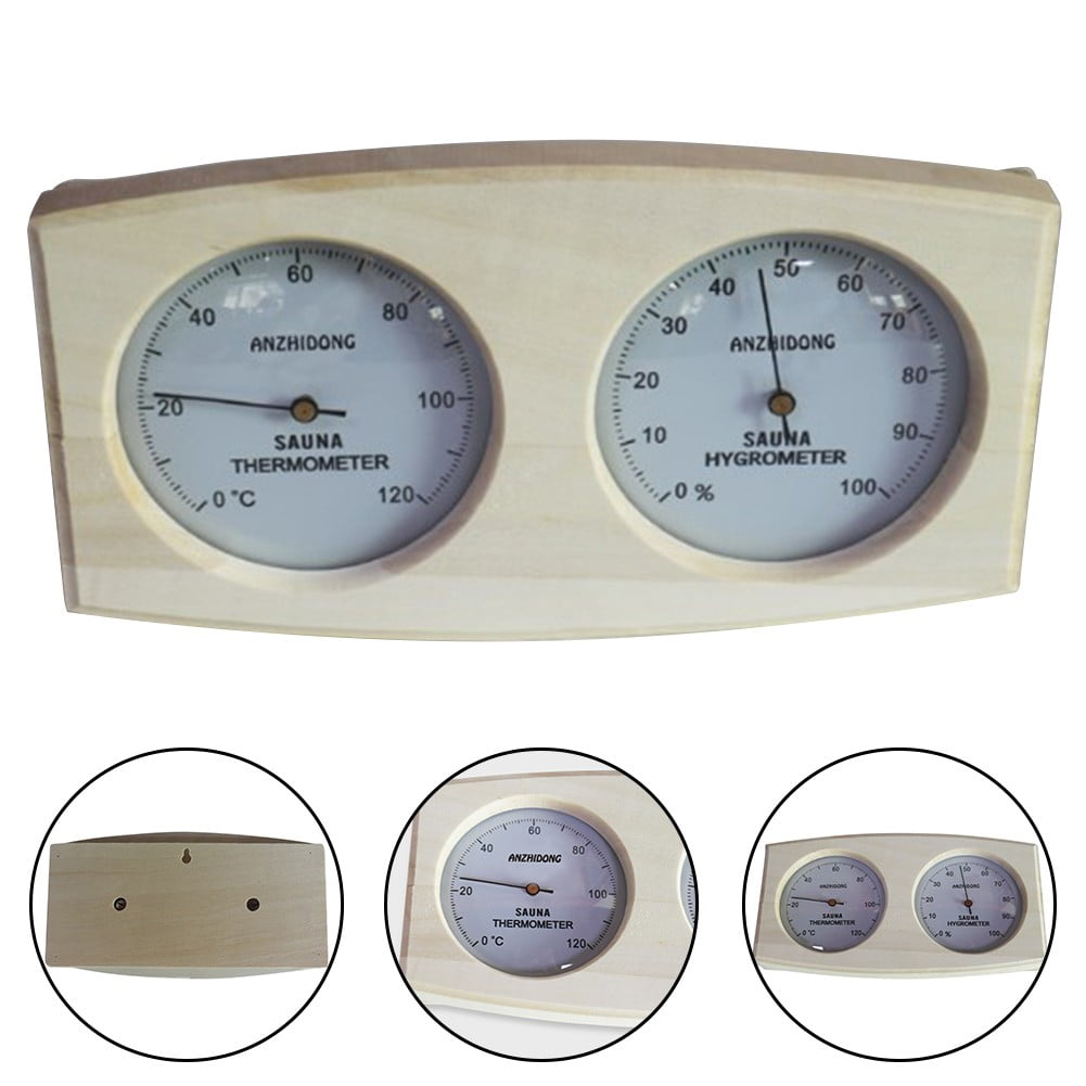 SUNFEX 2 In 1 Wooden For Sauna Room Thermometer Hygrometer Steam ...