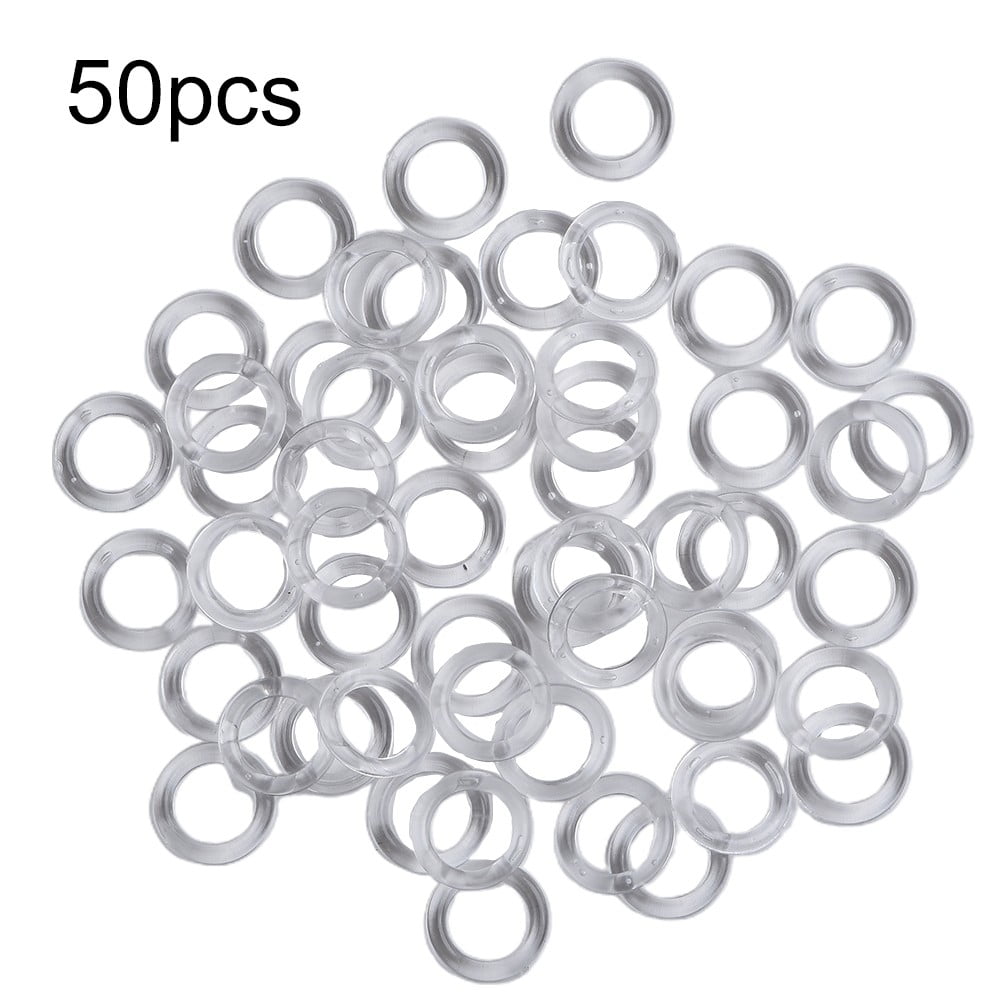SUNFEX 20/50/100Pcs 11Mm Transparent Curtain Rings Plastic Roman Blind ...