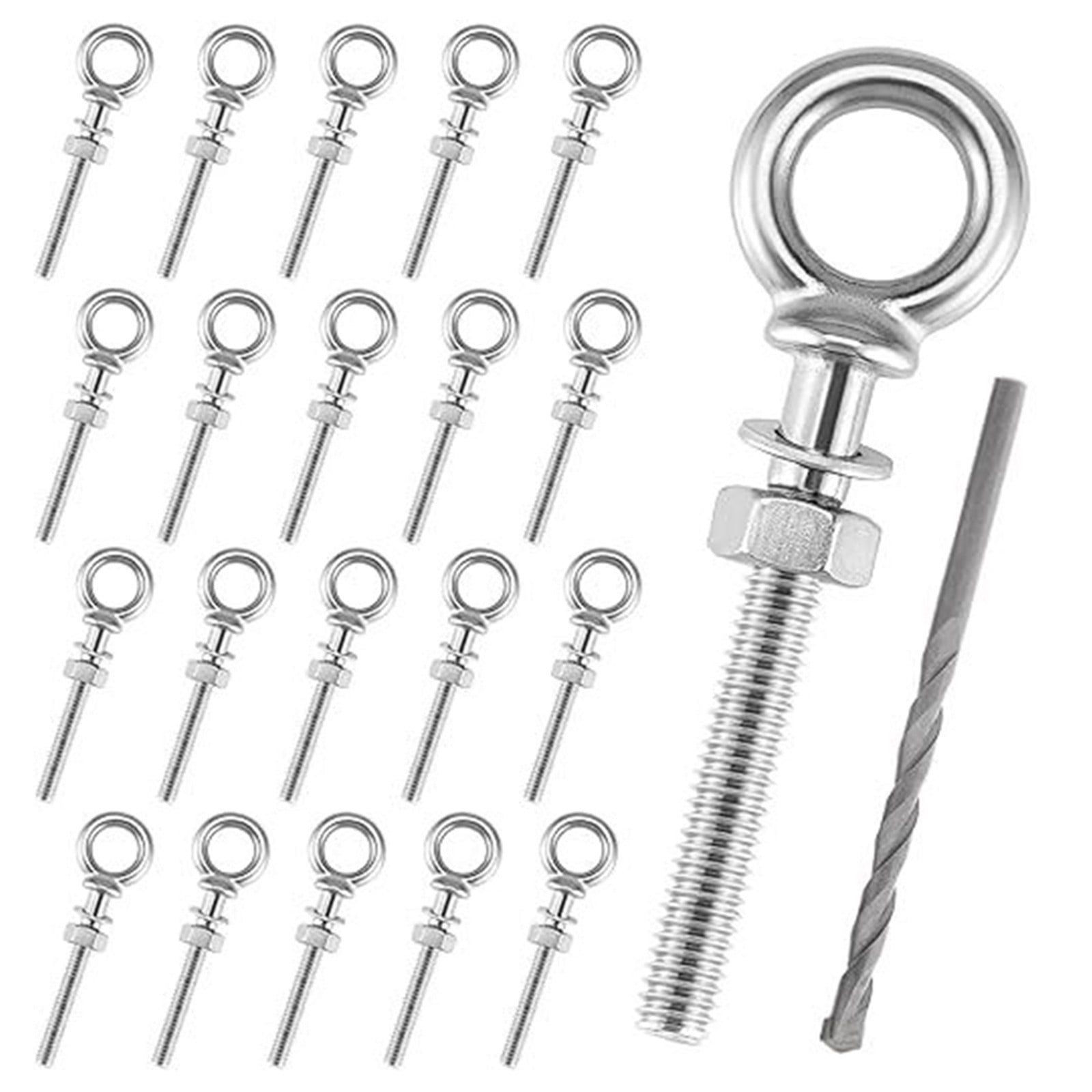 SUNFEX 20 Pieces /4"- 20 X -/2" Eye Bolt Stainless Steel Lifting Ring ...