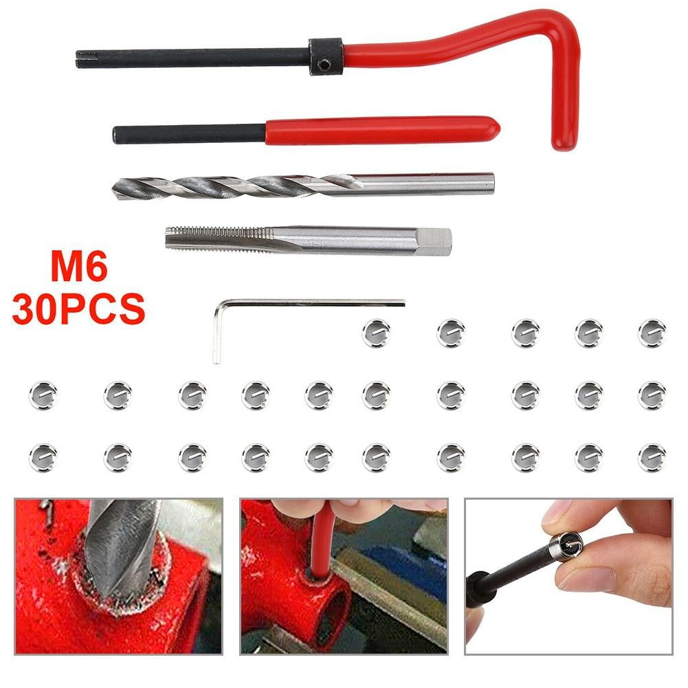 SUNFEX 30Pcs/Set Metric Thread Repair Insert Kit M6*1MM Coil Set Tool ...