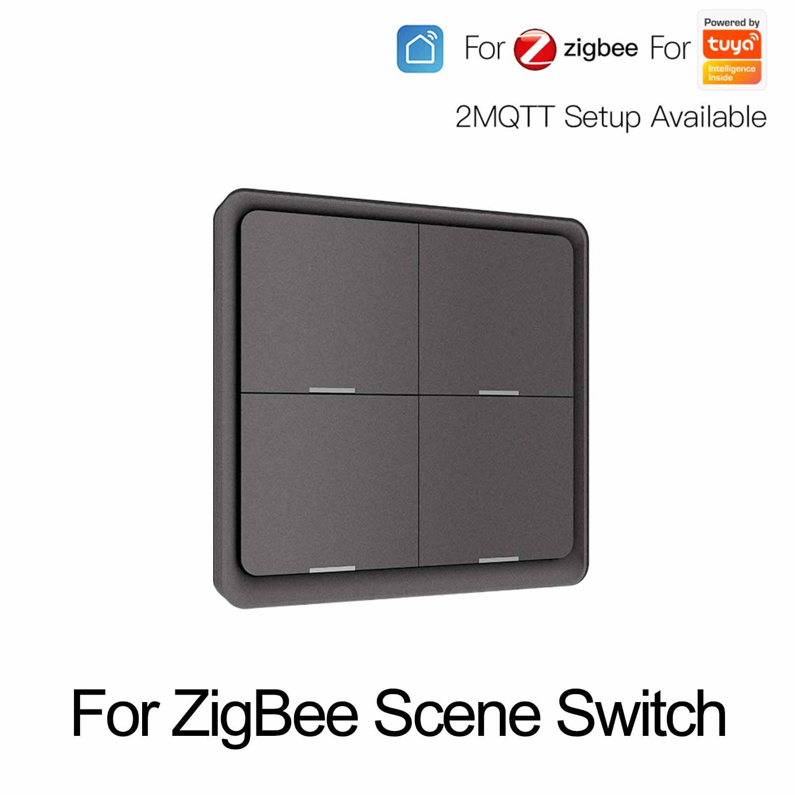SUNFEX 4 Gang Scene Switch For For Tuya For Zigbee Smart Scene Switch Push Button Control ...