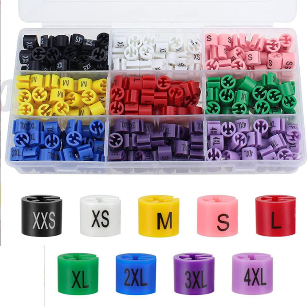 SUNFEX 450Pcs 9 Common Sizes Plastic Hanger Size Markers Assortment Kit ...