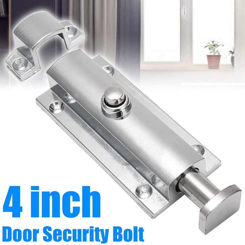 SUNFEX 4Inch Door Lock Security Bolt Button Stainless Steel Self ...