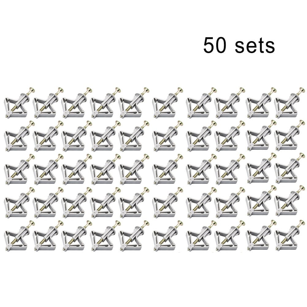 SUNFEX 50Pcs Plastic Anchors Kit With Self Drilling Screw Curtain ...