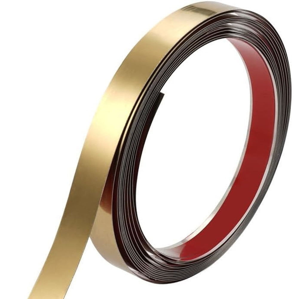 SUNFEX 5M Mirror Self-Adhesive Flat Decorative Lines Strip Stainless ...