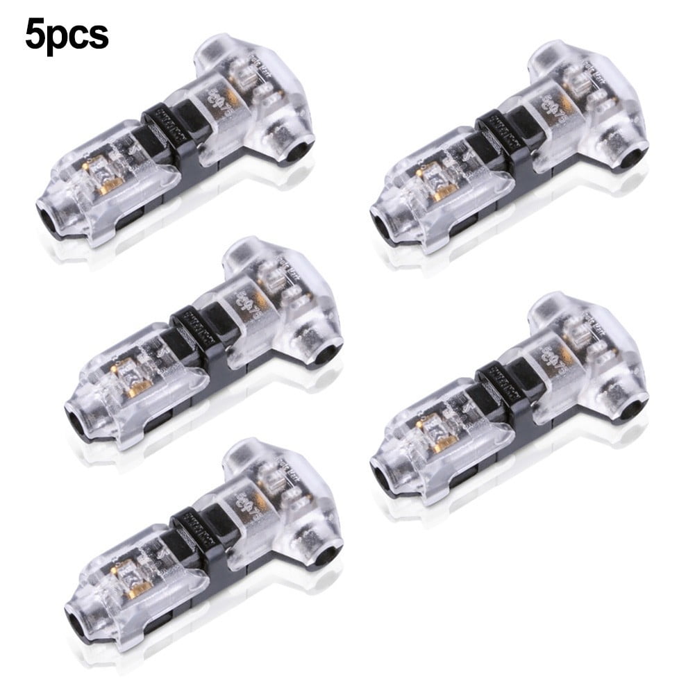 SUNFEX 5Pcs 12V T2 Wire Cable Snap In Transparent Wire Connectors ...