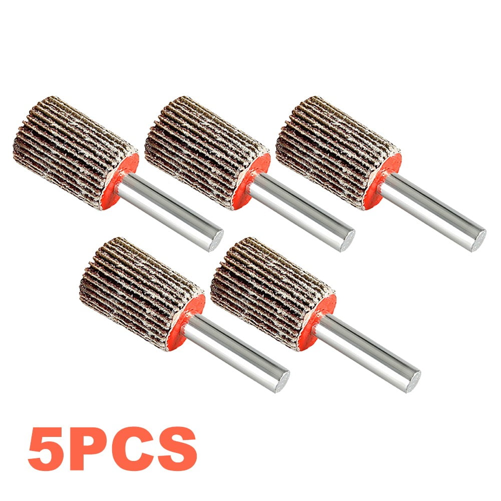 SUNFEX 5Pcs 15Mm Shank Mounted Sanding Disc Flap Wheels Stainless Steel ...
