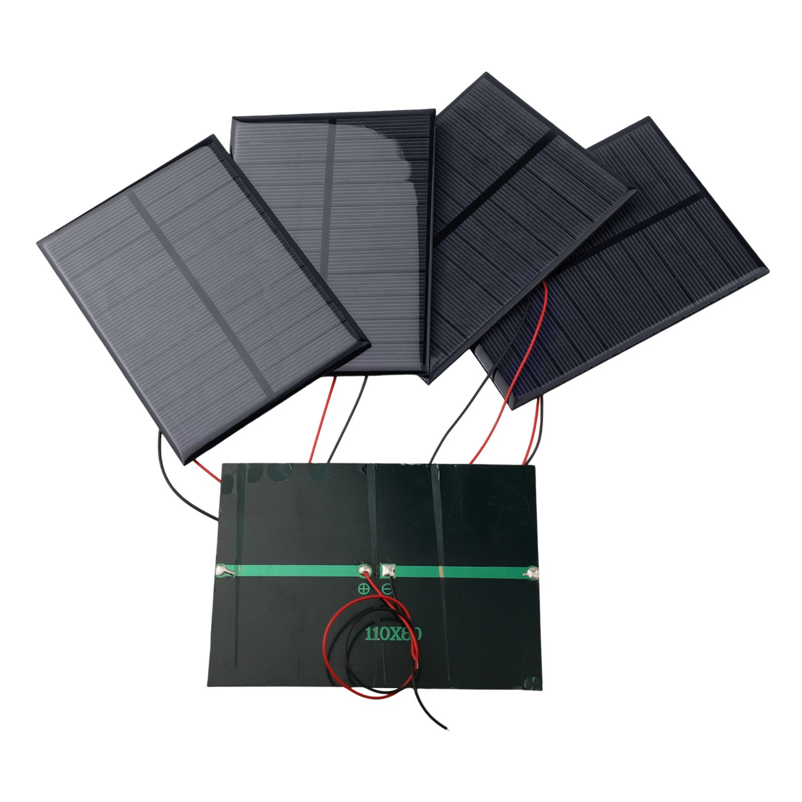 SUNFEX 5Pcs Solar Panels With 10Cm Wire 5V 200Ma Photovoltaic Solar ...