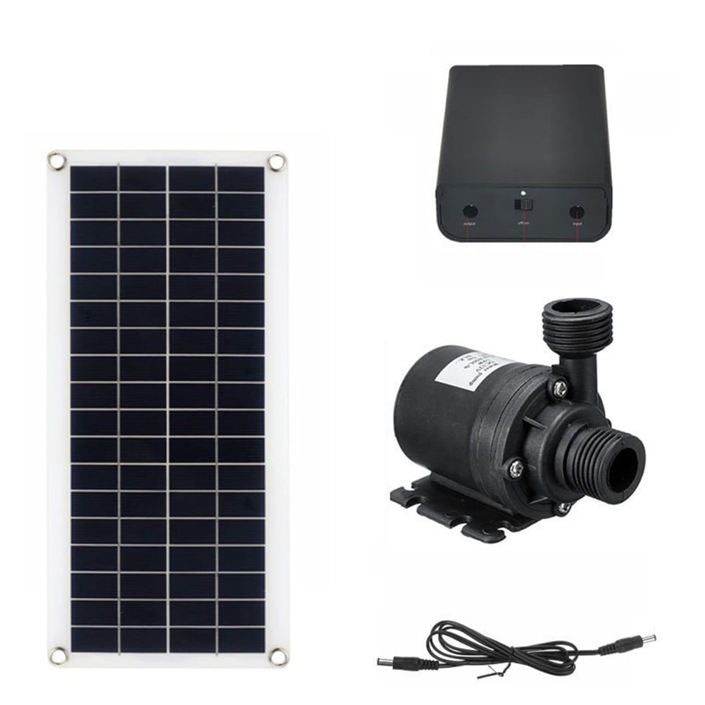 SUNFEX 800L/H Dc 12V Brushless Solar Water Pump 20W Solar Panel Pump Fish Pond Garden - Walmart.com