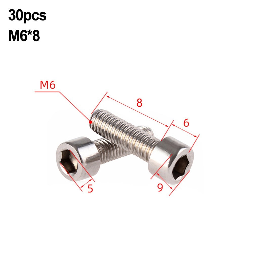 SUNFEX Cylindrical Head Screws M6 Stainless Steel Hex Socket Cylinder ...