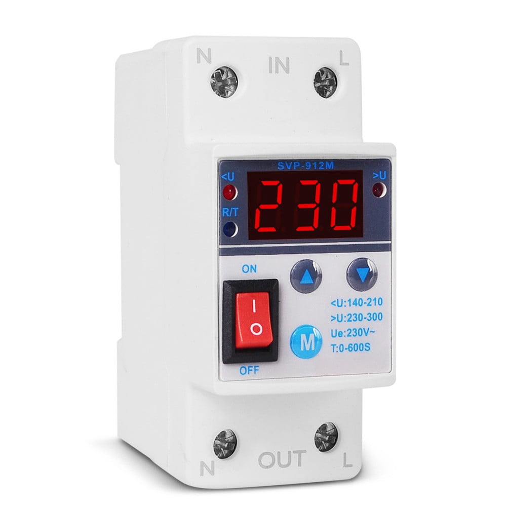 SUNFEX Display Adjustable Over Under Voltage Surge Protector Relay Over ...