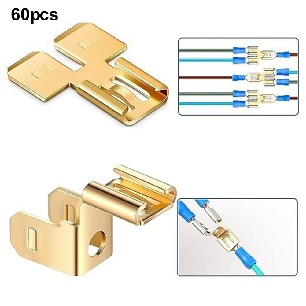 SUNFEX Electrical Double Male Female Adapter, Piggyback Spade ...