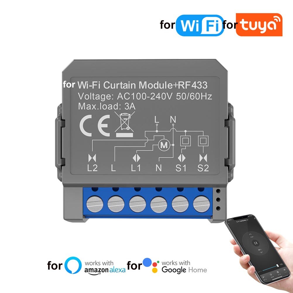 SUNFEX For Wifi Curtain Switch On/Off + Rf433 Rf Blinds Switch ...
