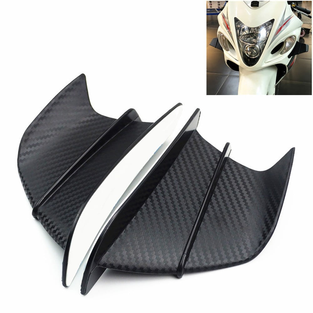 SUNFEX Motorcycle Side Fairing Winglet Wing Kit Spoiler Glossy Carbon ...