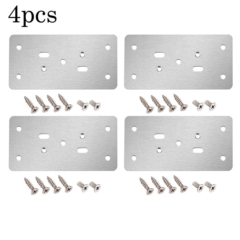 SUNFEX Mounting Plate Set Stainless Steel Hinge Fixing Plate Cabinet ...