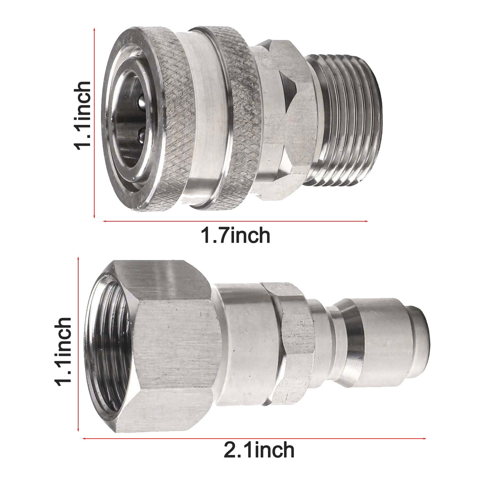 SUNFEX Npt 3/8 Inch Male Female Quick Connector Kit Pressure Washer ...