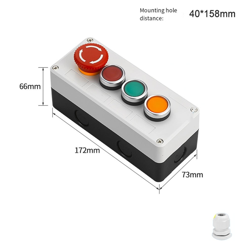 SUNFEX Push Button Switch Control Box 22Mm Inching With Button Waterproof And Dustproof ...