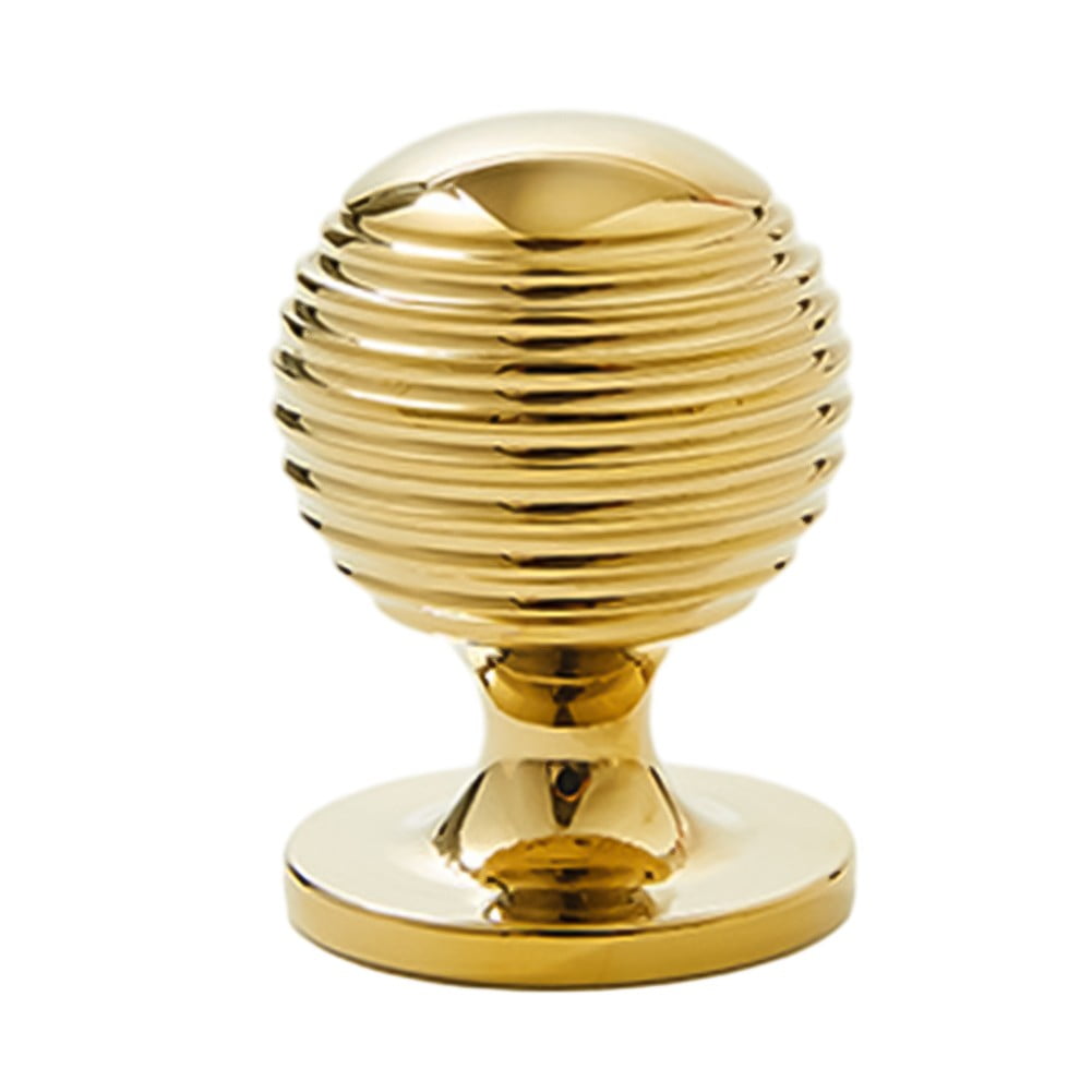 SUNFEX Queen Anne Reeded Door Knob Beehive Cabinet Knobs Solid Brass Material - Walmart.com