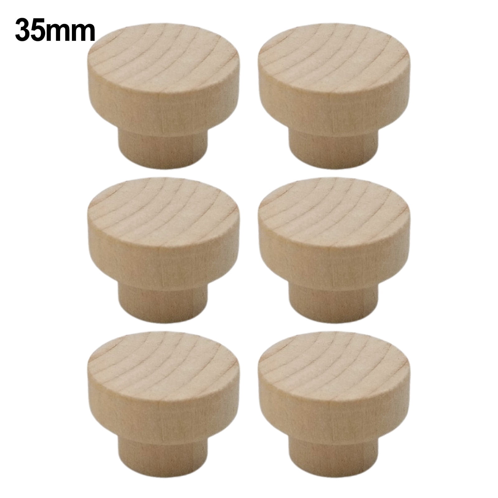 SUNFEX Round Wooden Cabinet Knobs Unfinished Wood Cupboard Furniture ...
