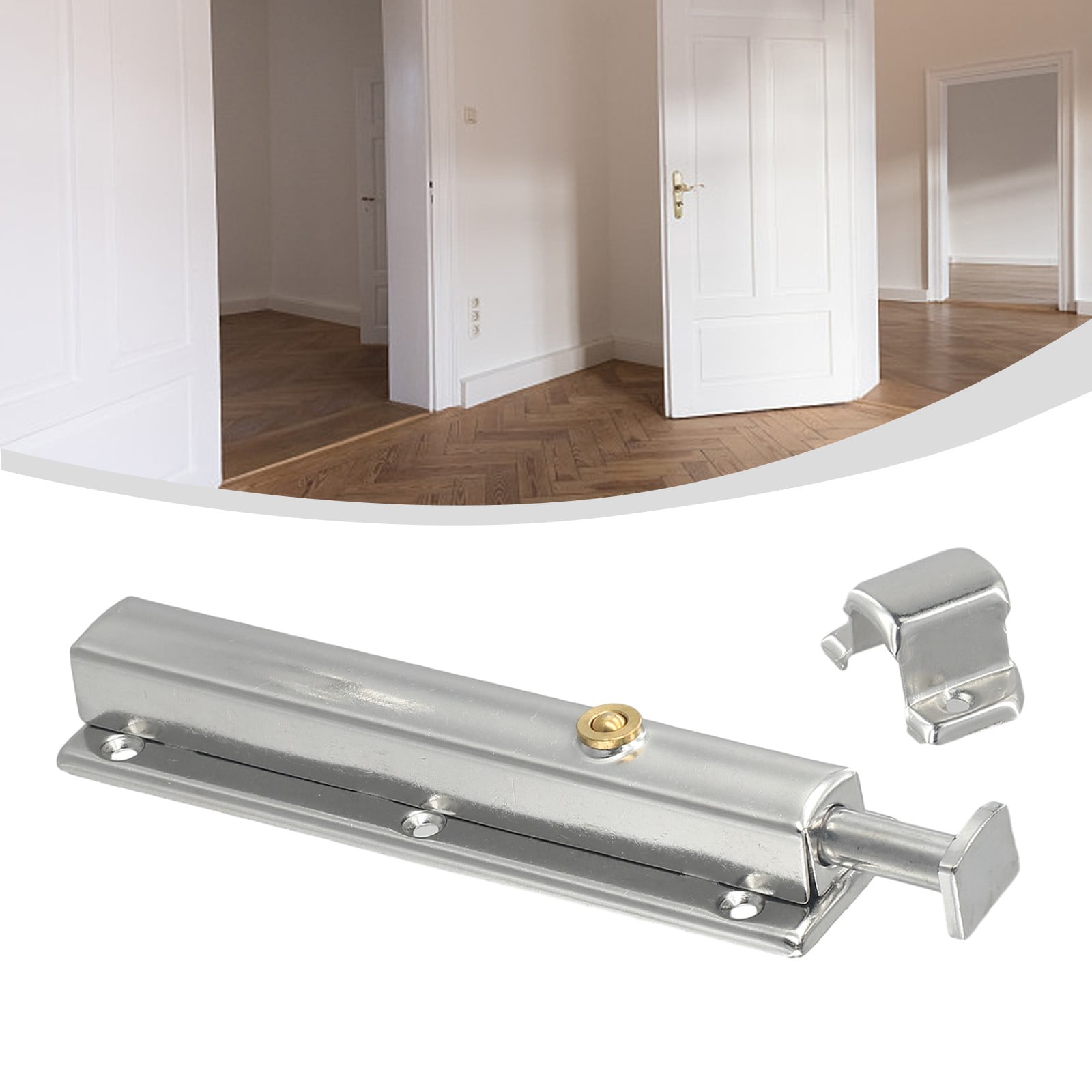 SUNFEX Self-Elastic Latch Button Door Latch Bolt Lock Stainless Steel ...