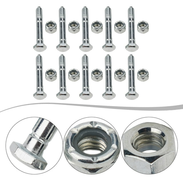 Sunfex Set Of 10 Shear Pins And Lock Nuts For Ariens 510015 51001500