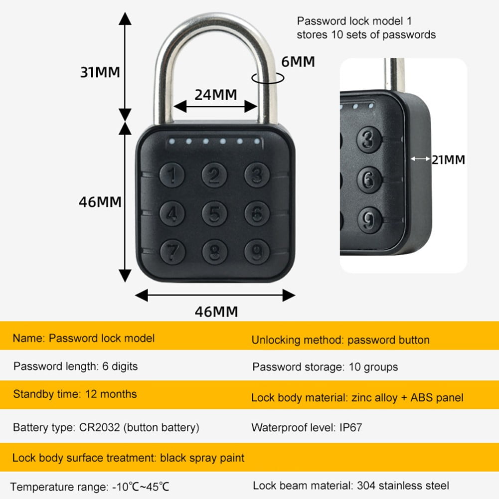 SUNFEX Smart Fingerprint Door Lock Electronic Handle Digital Password ...