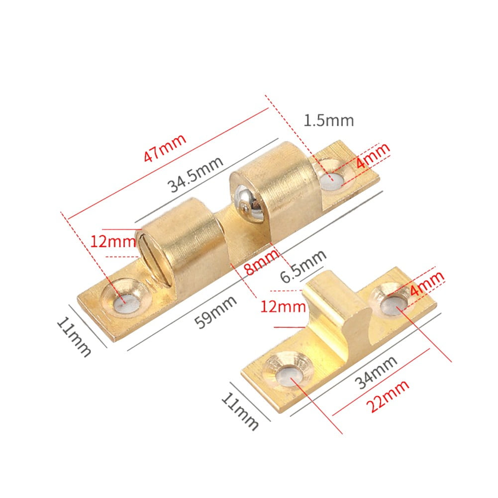 SUNFEX Solid Brass Double Ball Tension Catch Reliable Roller Latch For ...