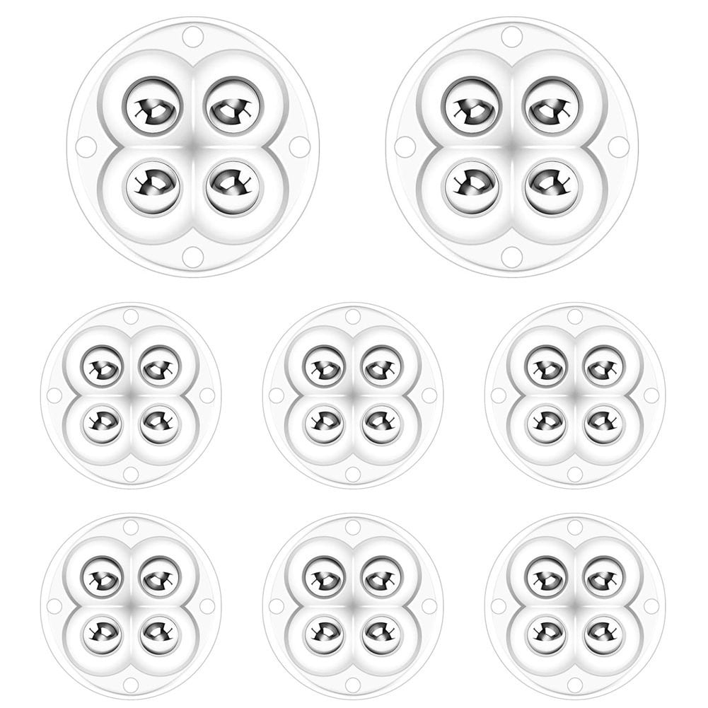 SUNFEX Sturdy Furniture Casters 4 Steel Ball Rollers Wheels Easy DIY ...