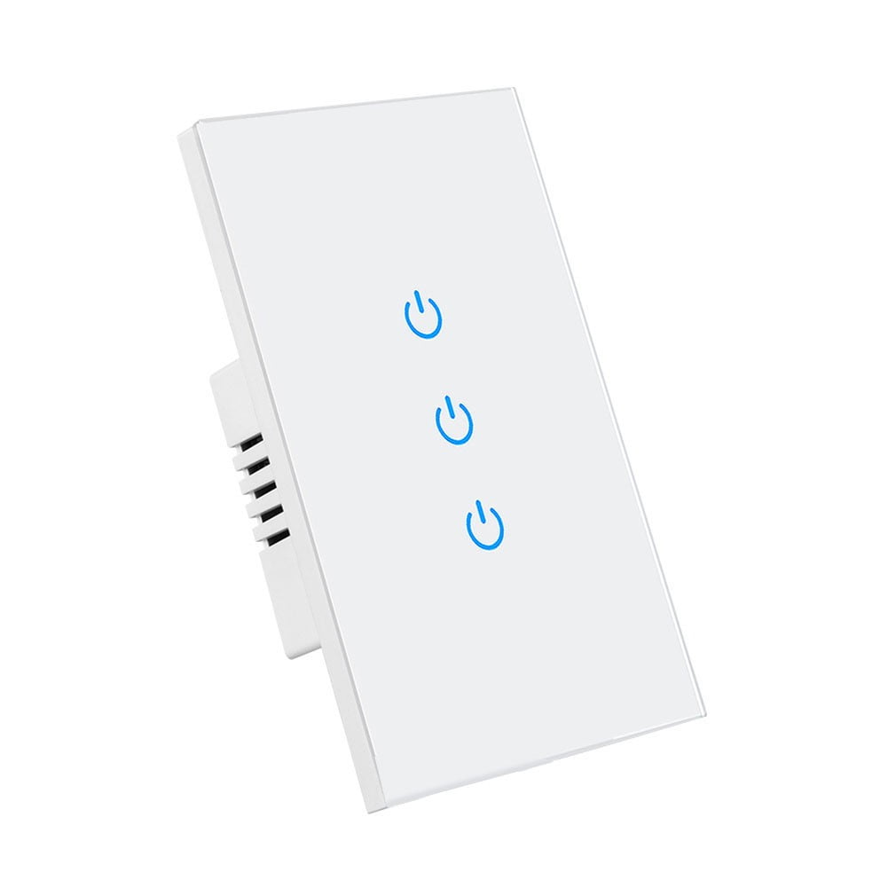 SUNFEX Touch Light Switch 2 3 Gang Wall Switch Glass Panel Led ...