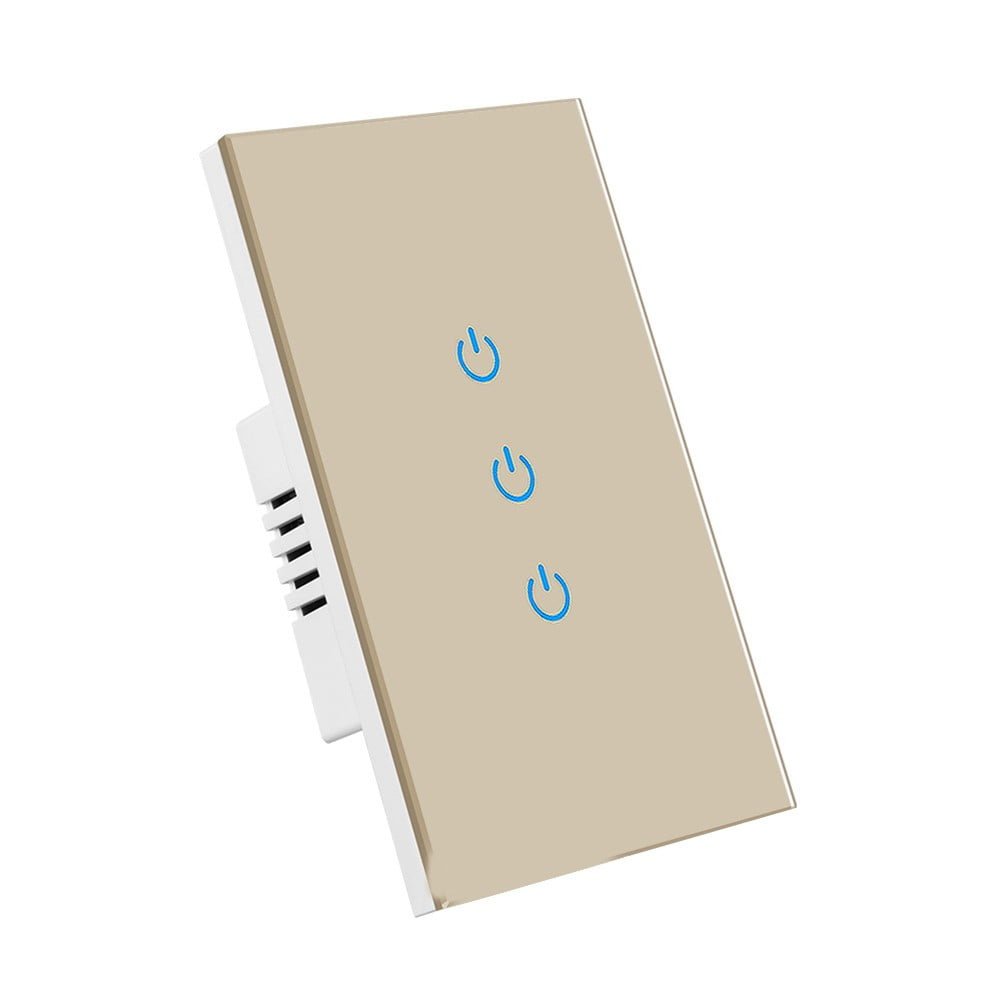 SUNFEX Touch Light Switch 2 3 Gang Wall Switch Glass Panel Led ...