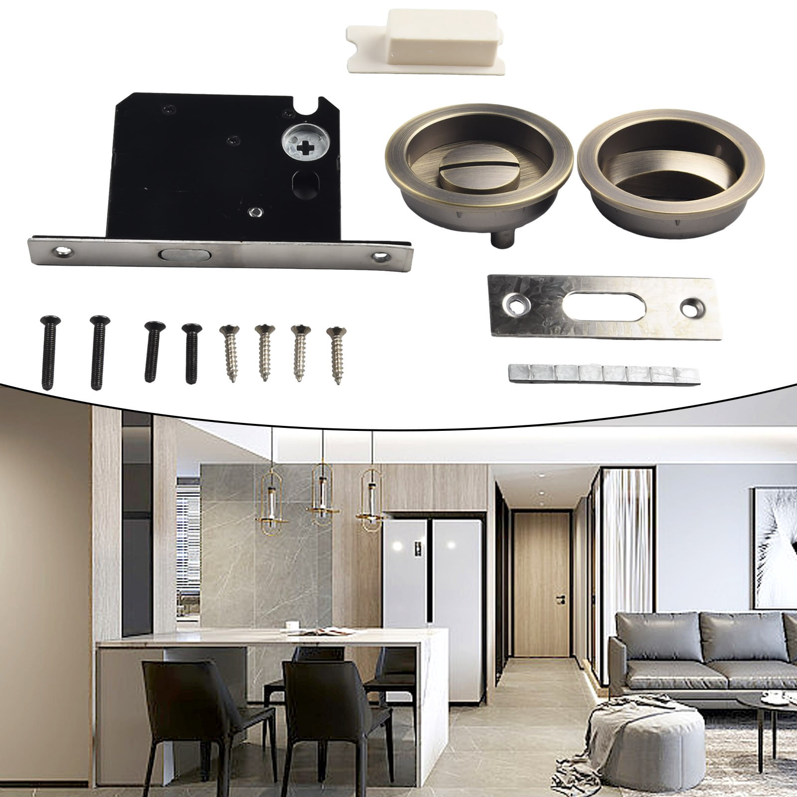 SUNFEX Zinc Alloy Modern Invisible Hook Latch Sliding Door Latch ...