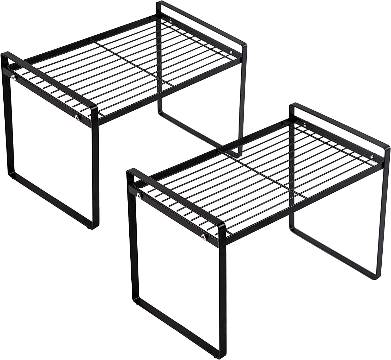 "SUNFICON 2 Pack 13"" Stackable Cabinet Shelf Organizer, Rust Resistant ...