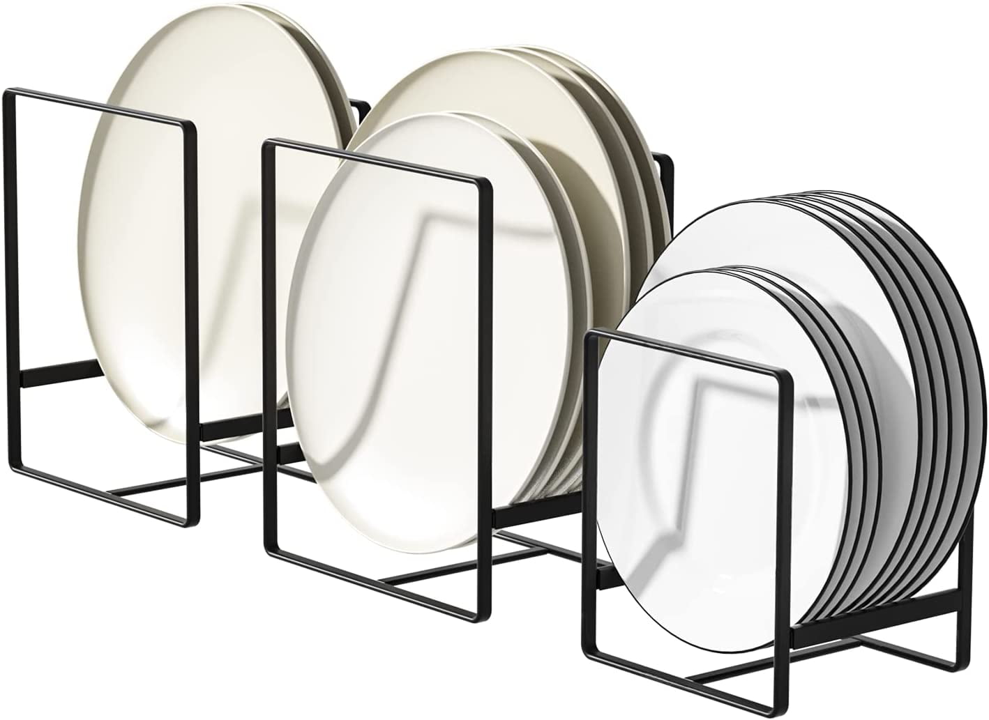 SUNFICON 3 Pack Vertical Plate Organiser, Inside Cabinet Dish Storage ...