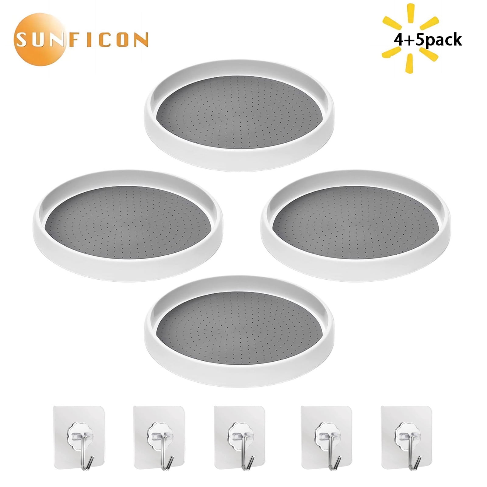 SUNFICON 4 Pack 10 Inch Plastic Kitchen Turntables Organizer, Lazy ...