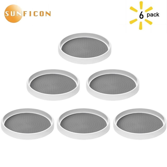 SUNFICON 6 Pack Kitchen Turntables Plastic Organizer - 10 Inch Cupboard ...