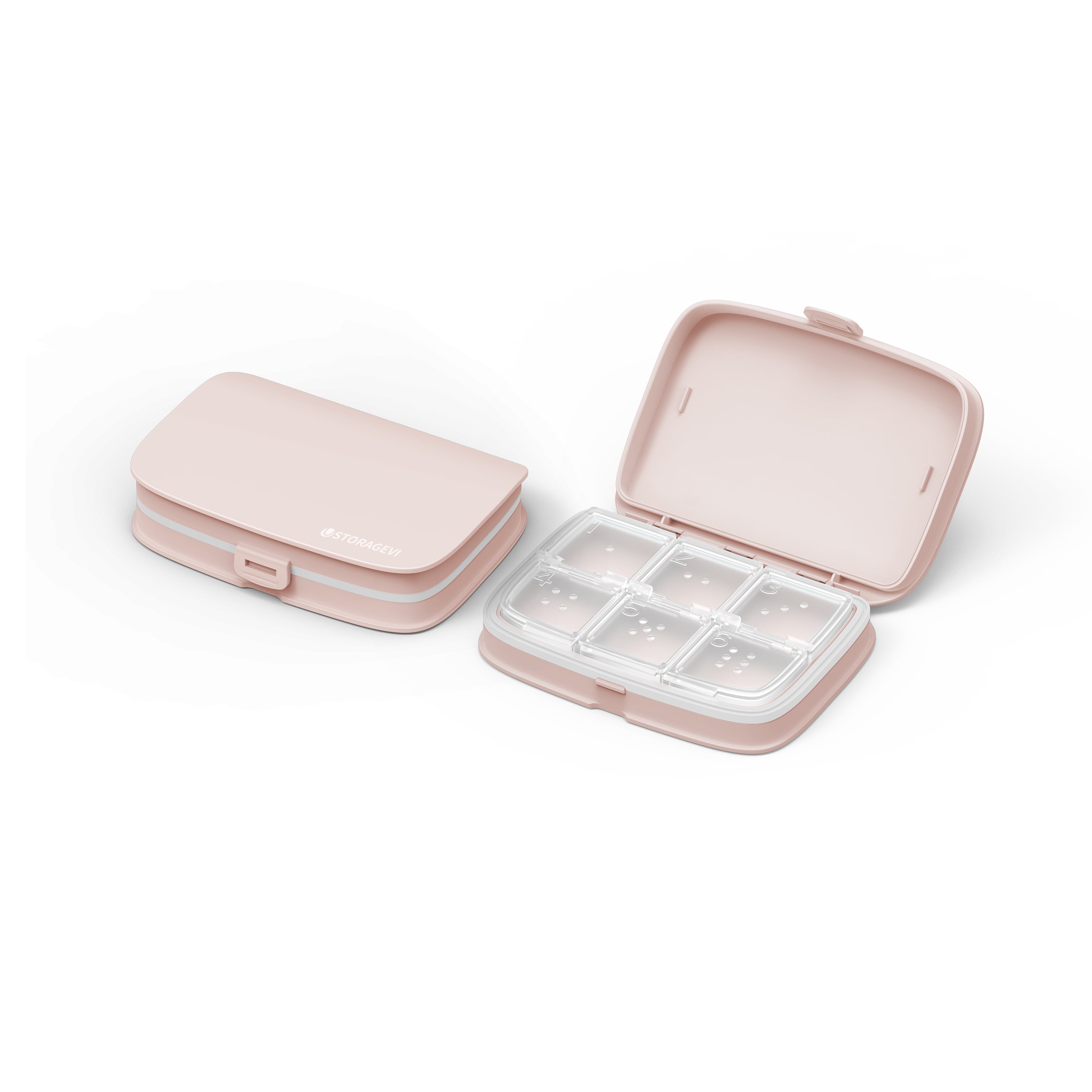 SUNFICON Daily Pill Box Organizer Container Portable Travel Medicine ...