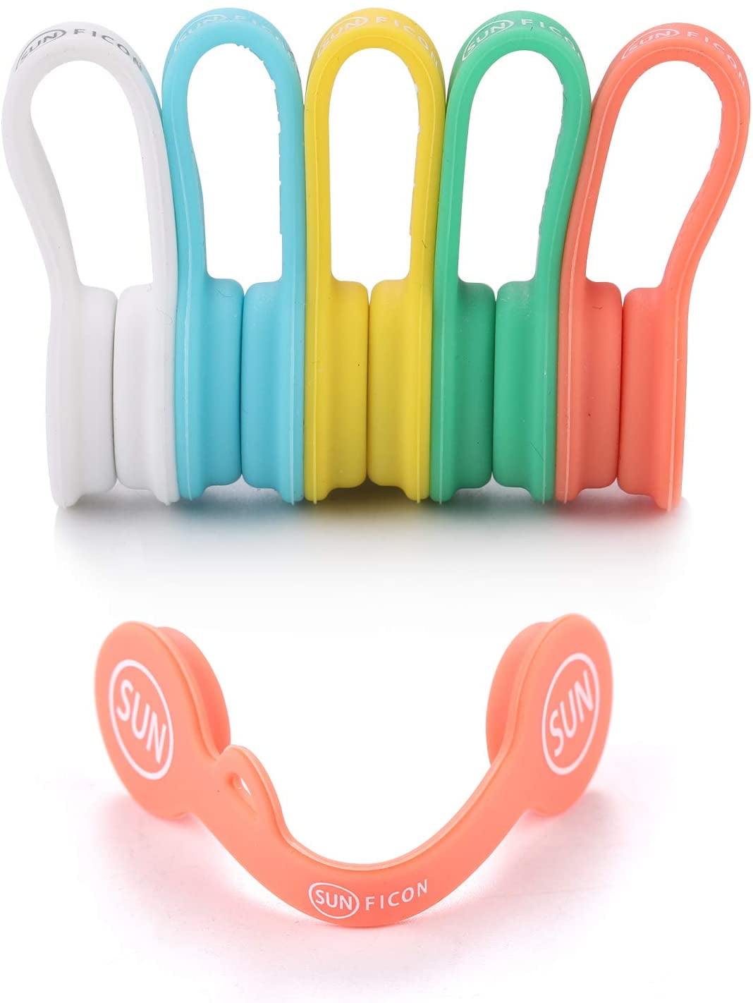 SUNFICON Earbuds Cord Organizers Magnetic Cable Clips Bookmark ...