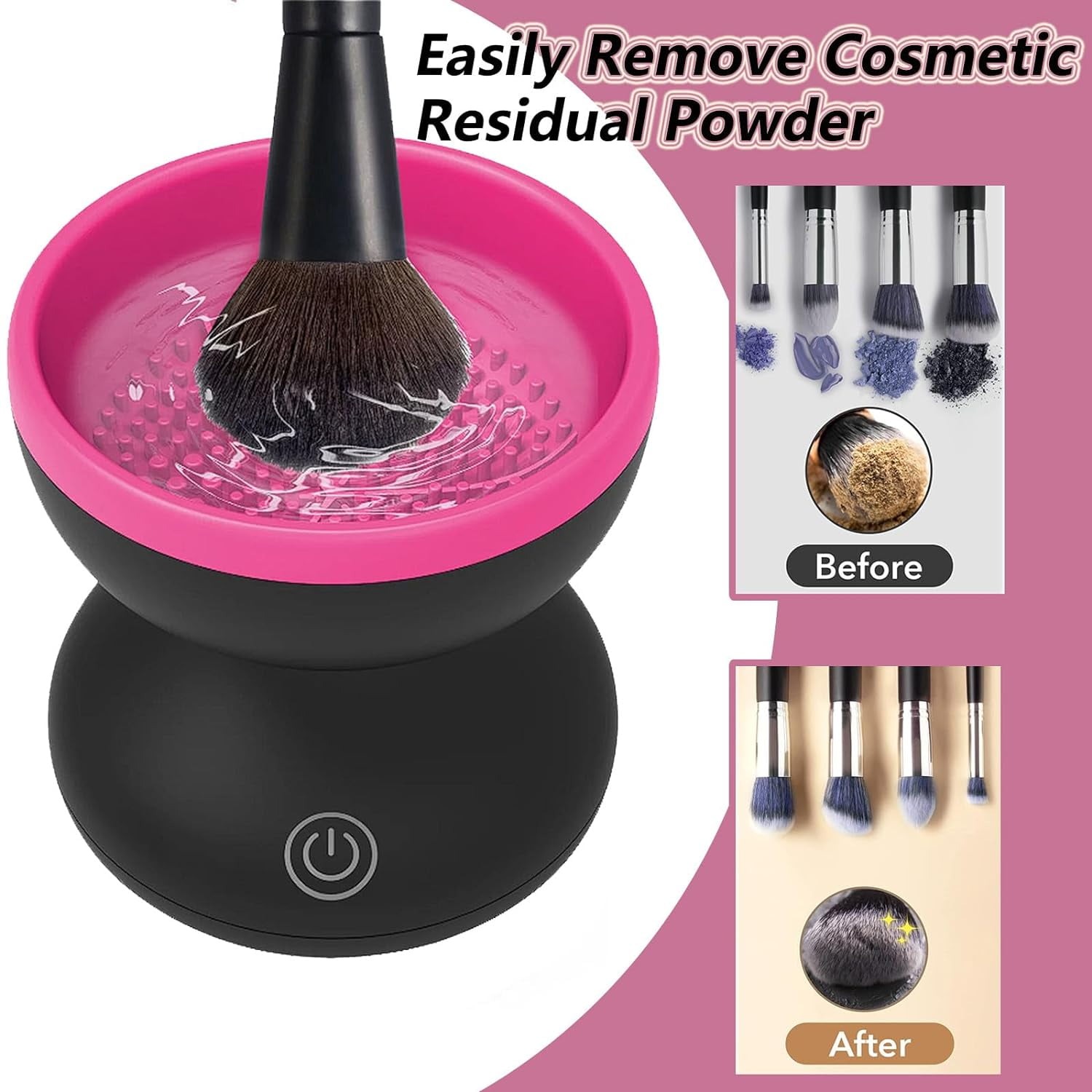 SUNFICON Electric Makeup Brush Cleaner Machine - Portable Automatic USB ...