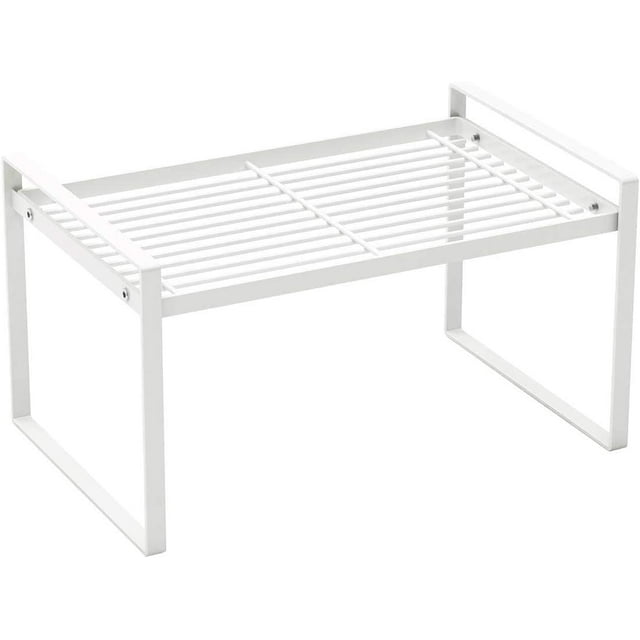 SUNFICON Compact Countertop Rack, Stackable White Kitchen Cabinet Shelf ...