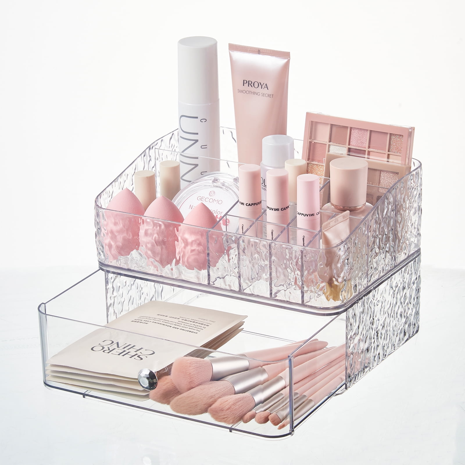 SUNFICON Acrylic Makeup Organizer, Large Cosmetic Display, Stackable ...