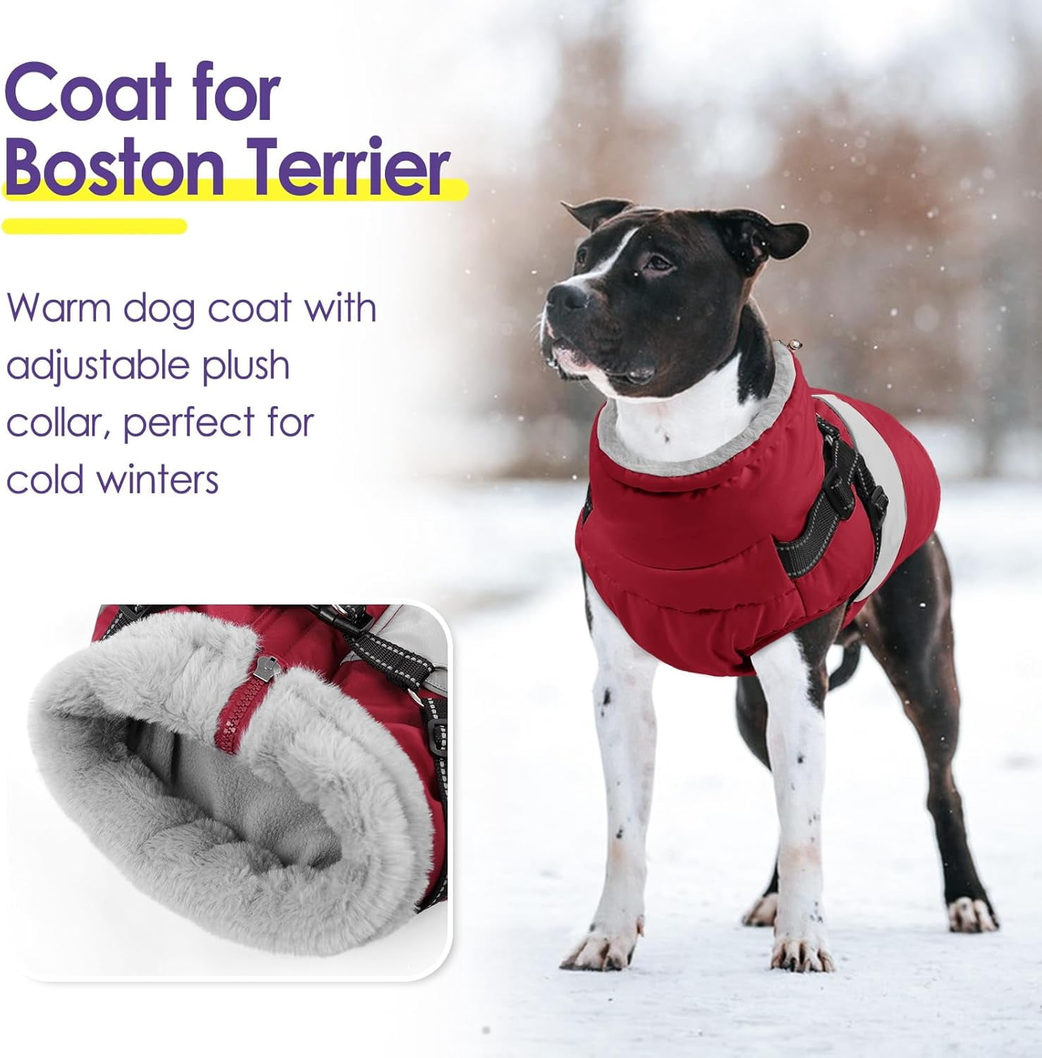 SUNFURA Dog Coat for Large Dogs, Warm Pet Jacket Winter with Harness ...